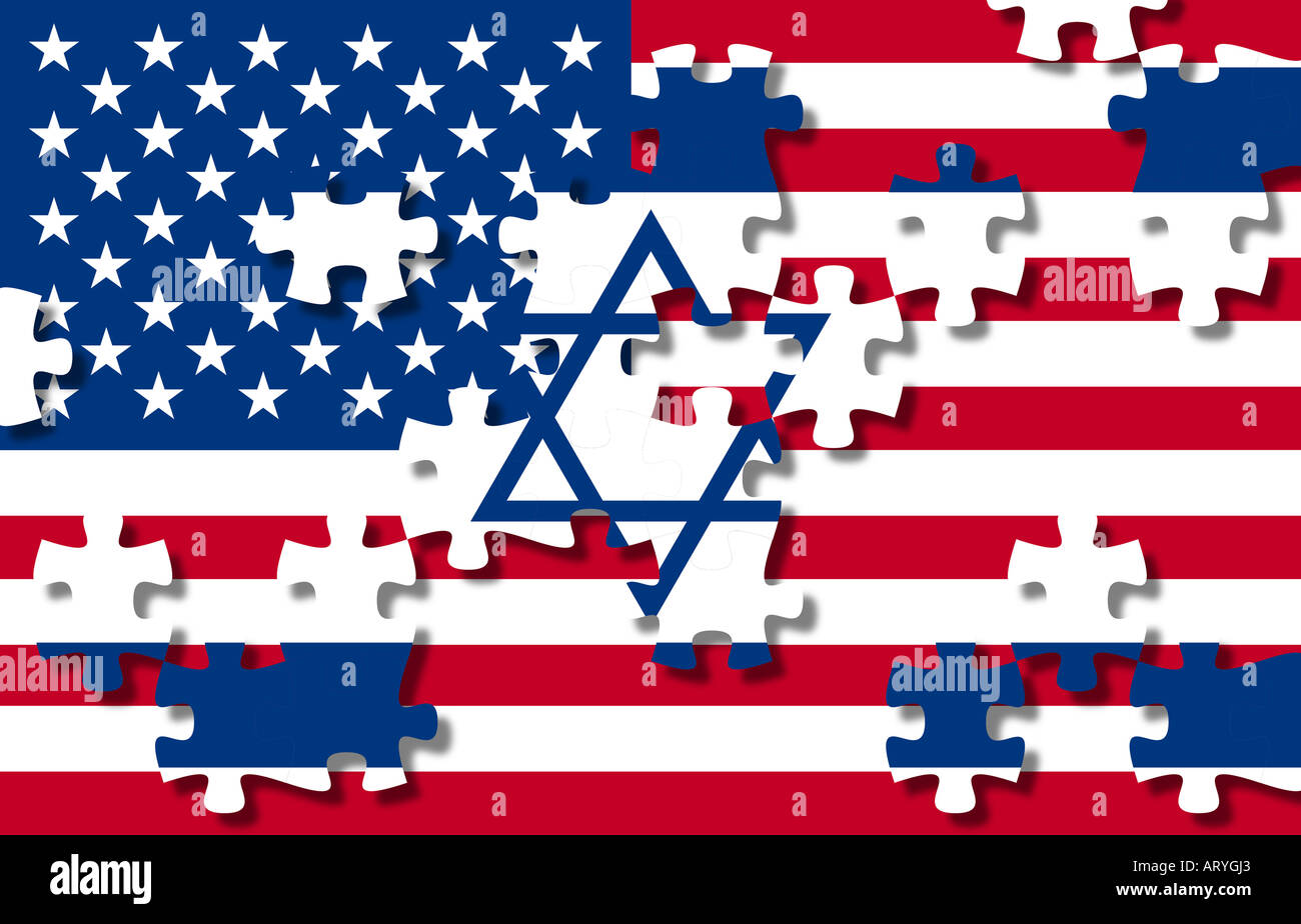 Two overlapping flags suggesting a jig saw puzzle symbolising dangerous ...