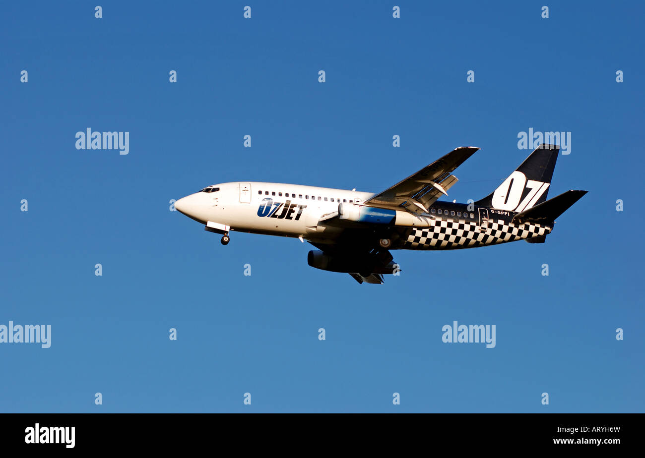 Ozjet Boeing 737 aircraft approaching Birmingham International Airport ...
