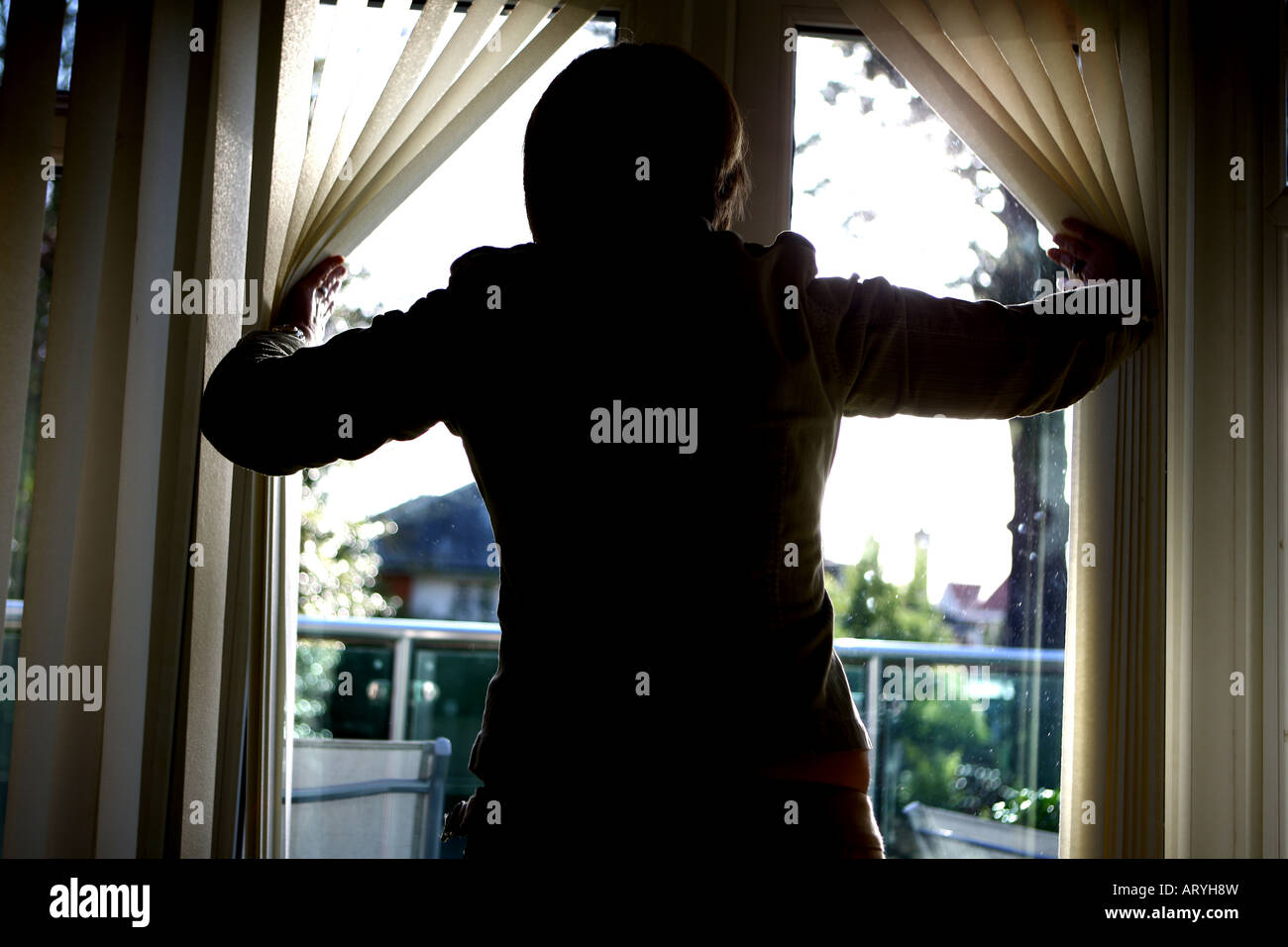 Nosey neighbour hi-res stock photography and images - Alamy