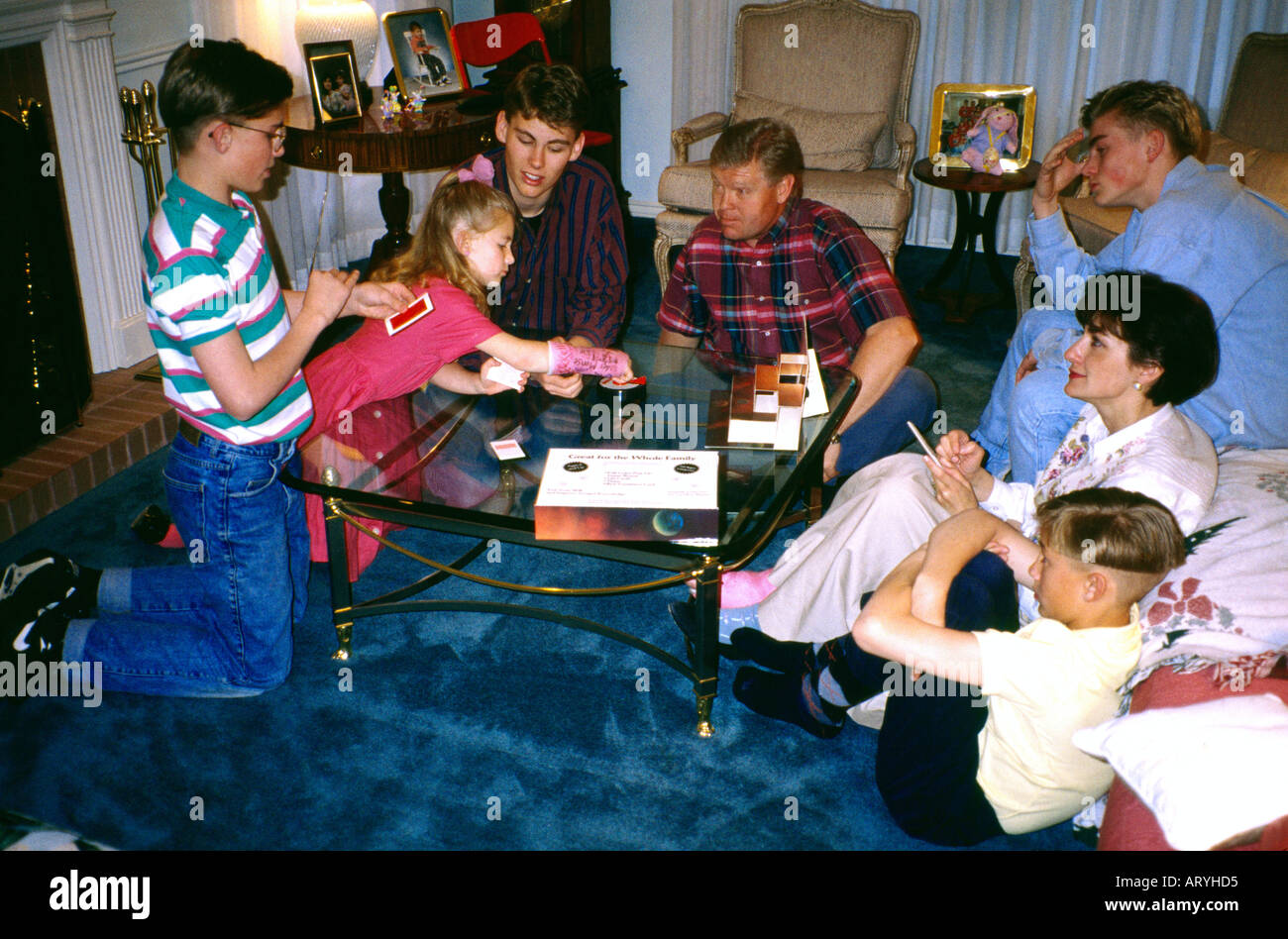 Salt Lake City Utah USA Mormon Family At Home Evening Stock Photo - Alamy