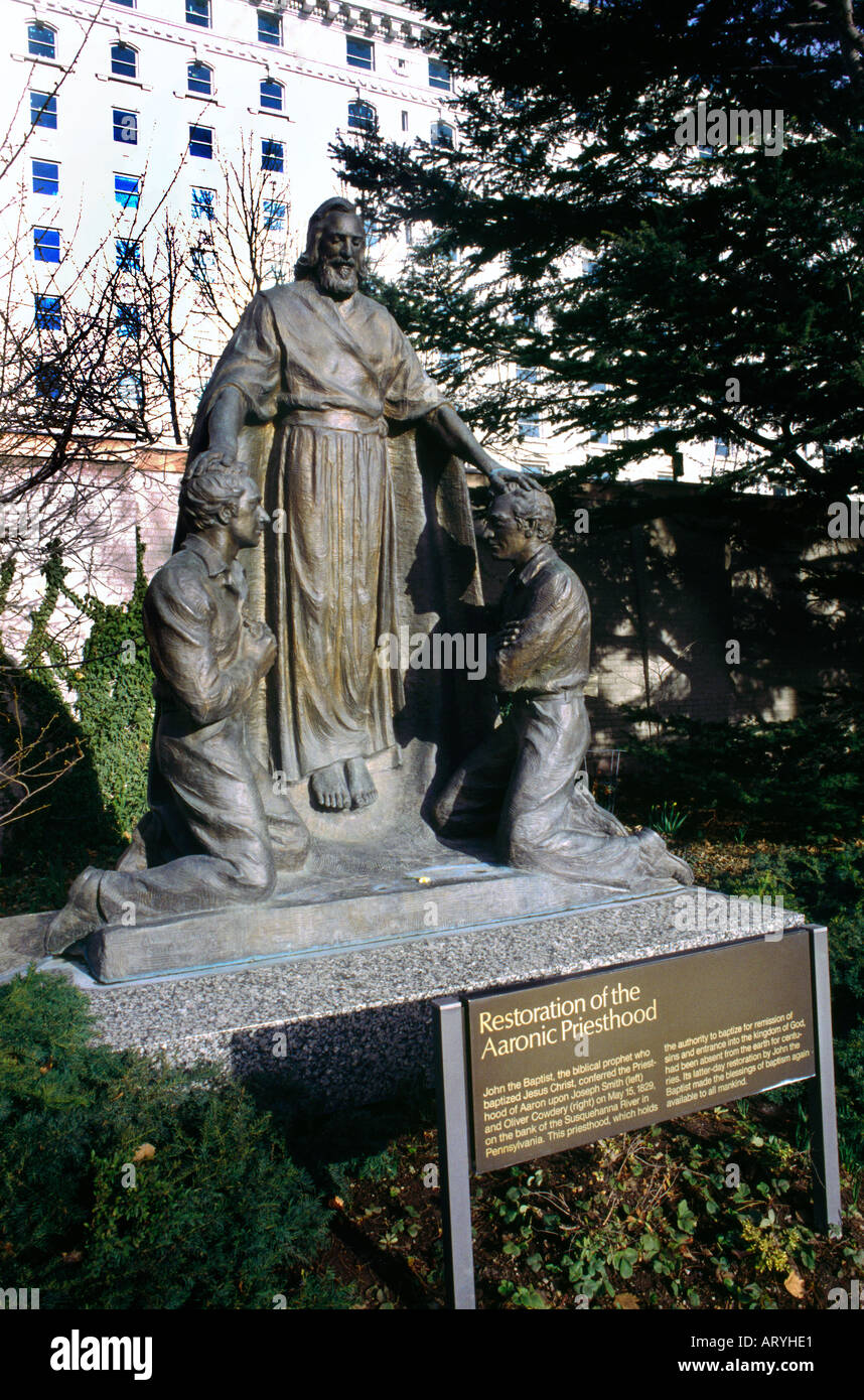 Temple square salt lake city statue hi-res stock photography and images ...