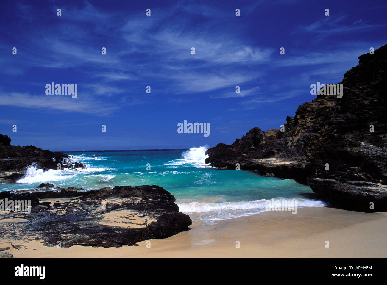 Halona beach cove oahu hi-res stock photography and images - Alamy