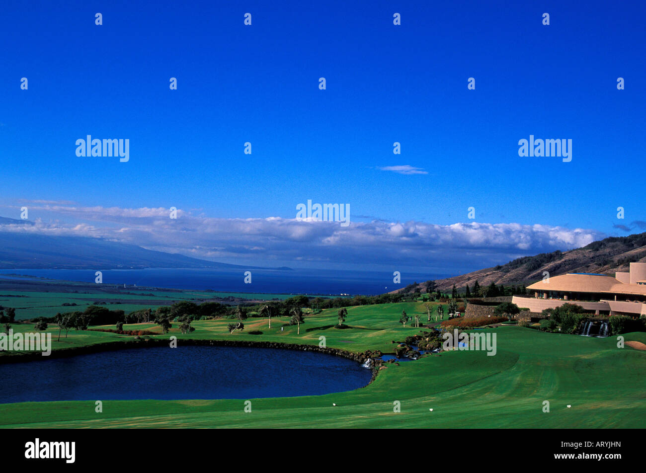 Hole number 18 designed by Ted Robinson of the Grand Waikapu golf ...