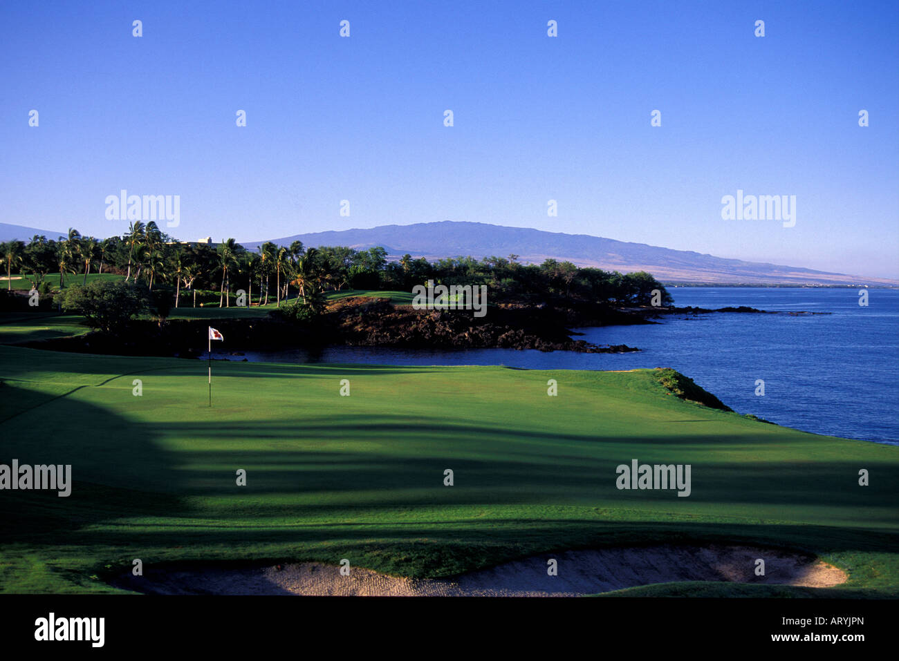 Mauna Kea golf course hole #3, North Kohala, big island of Hawaii Stock ...