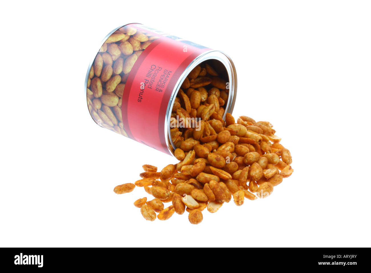 Roasted chilli nuts peanuts tub pot snack marks spencer Cut Out Stock ...
