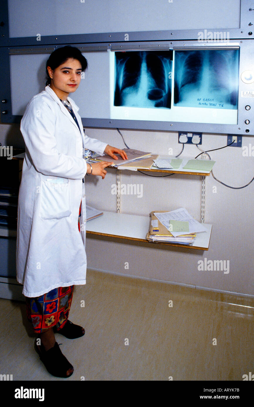 Sikh Lady Doctor With X-rays Royal Marsden Hospital England Stock Photo ...