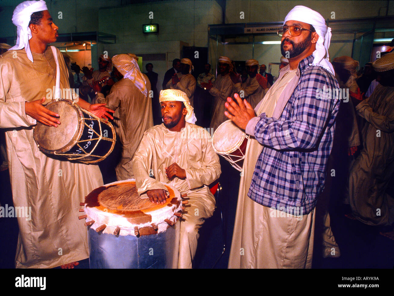 United Arab Emirates Musicians Playing Drums On National Day Stock ...