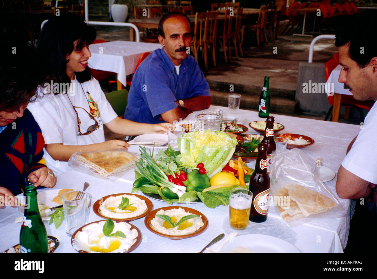 Zahleh Lebanon People Eating A Meal Stock Photo - Alamy