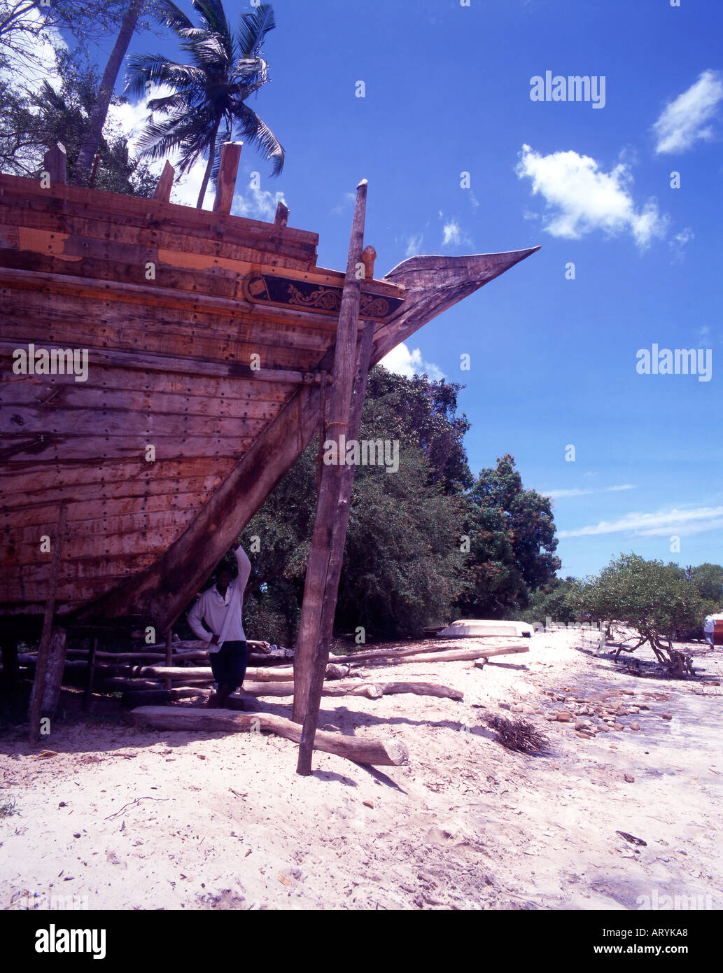 Zanzibar Tanzania Traditional Wooden Jahazi Dhow Boat under ...