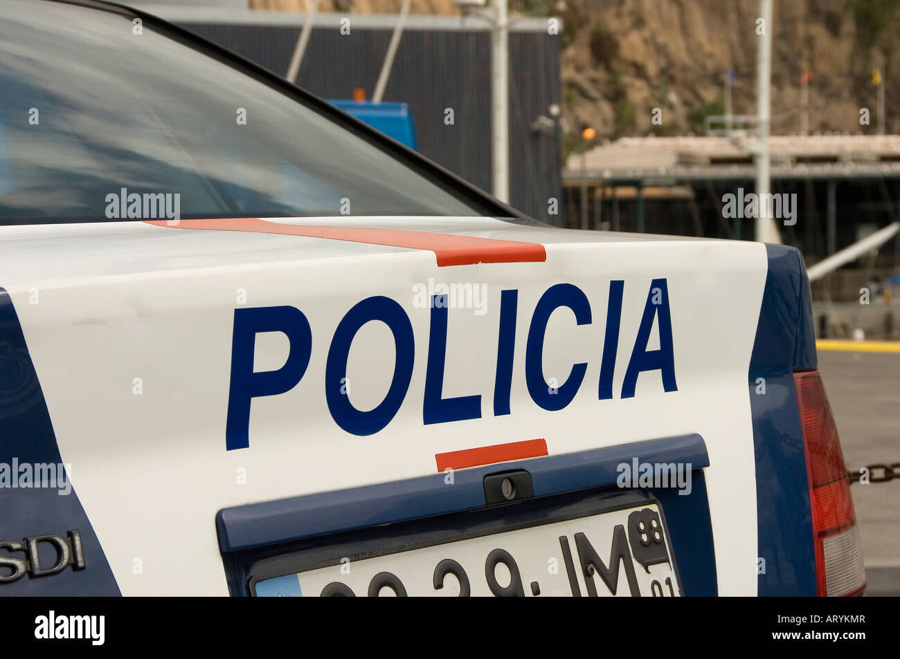 Close up of Police policia car Madeira Portugal EU Europe Stock Photo ...