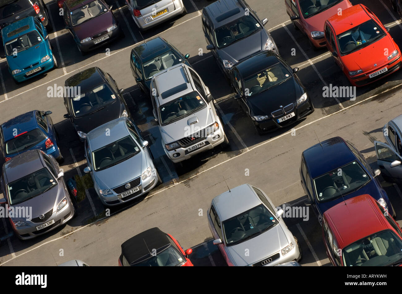 Close up of cars parked in car park England UK United Kingdom GB Great ...