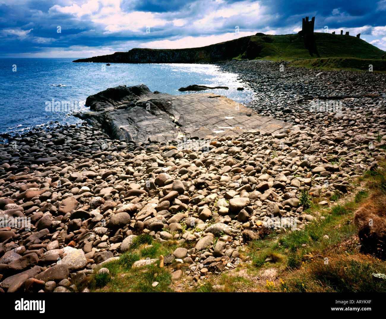 Dunstanburgh Castle from Embleton Bay Northumberland UK Stock Photo - Alamy