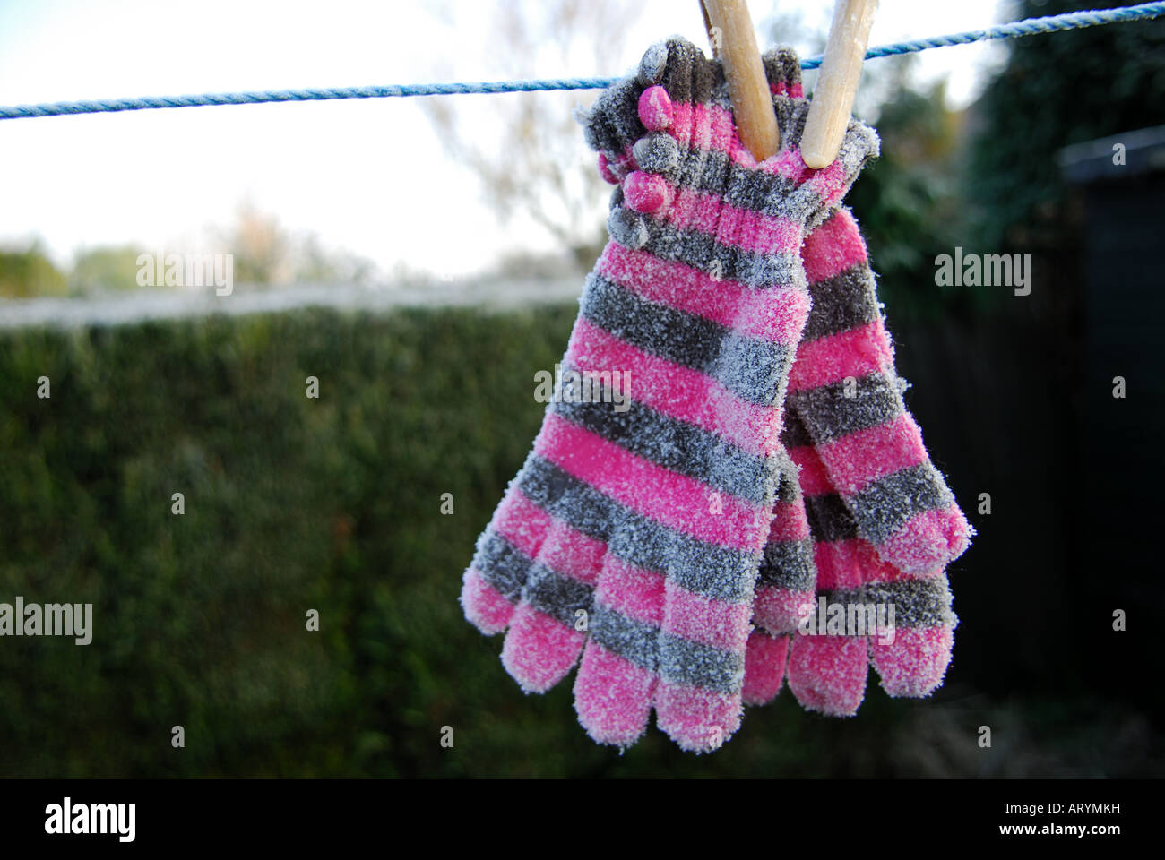 Frozen washing line hi-res stock photography and images - Alamy