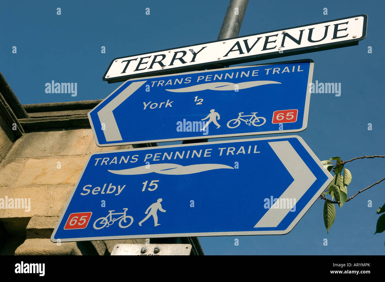 Trans Pennine Trail signs sign walking cycling cycle route York North ...