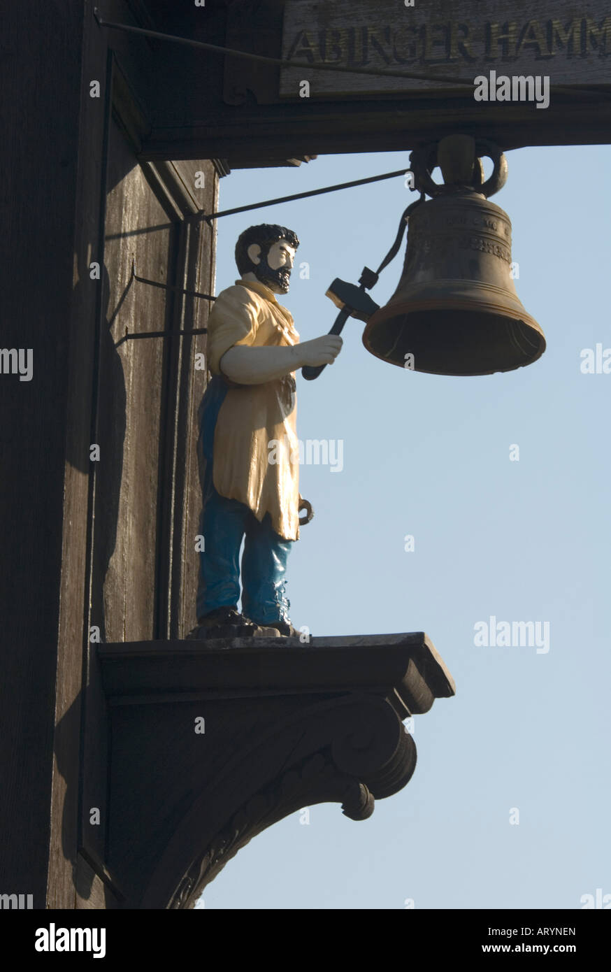 Jack the Blacksmith Clock Tower Abinger Hammer Surrey UK Stock Photo ...