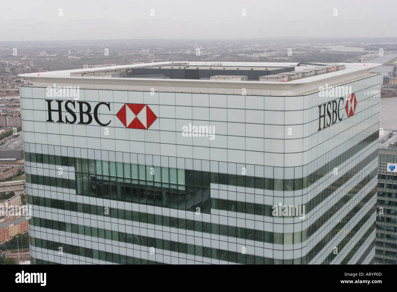 View of HSBC building from Canary Wharf, London Stock Photo - Alamy