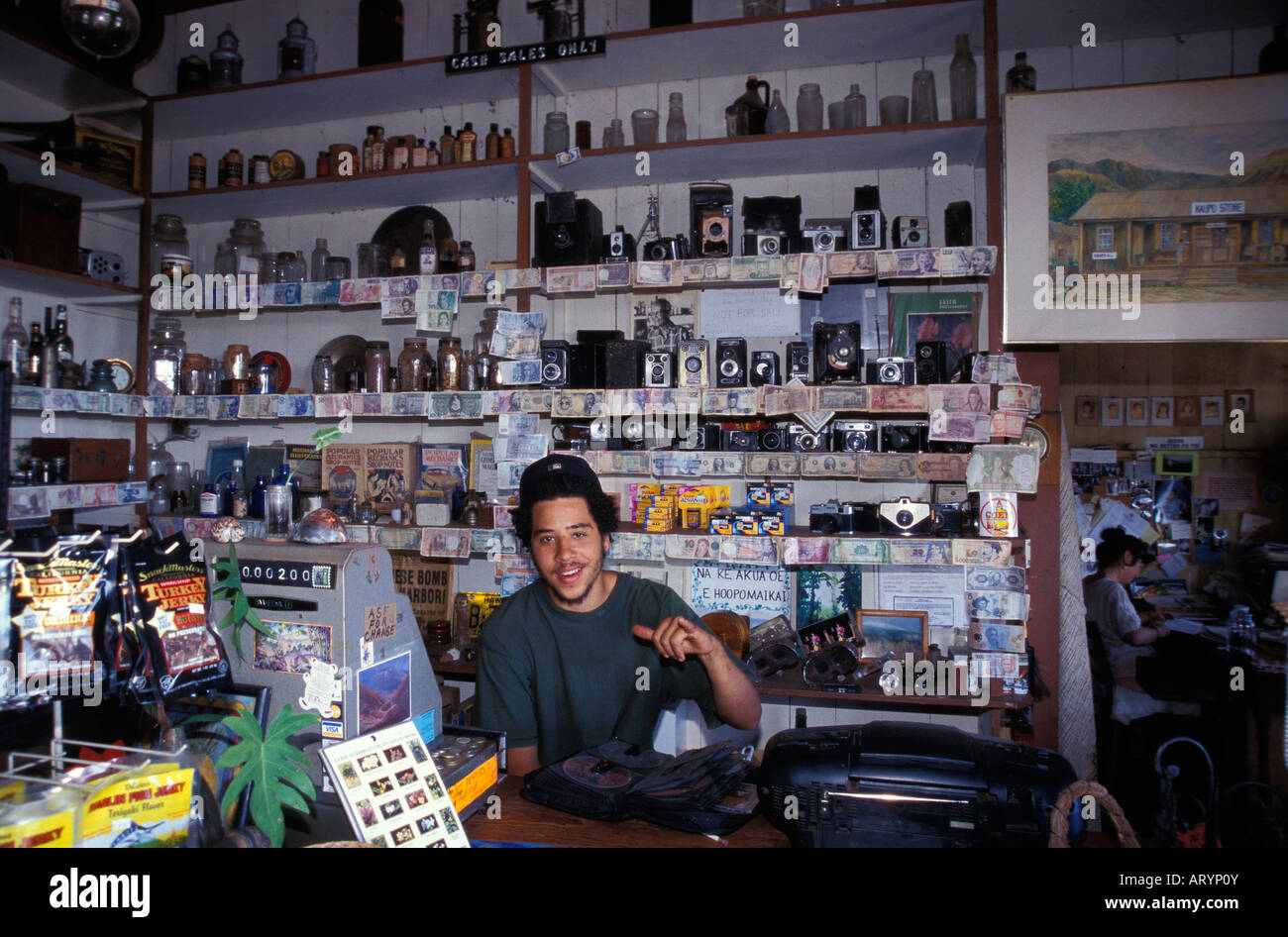 Tending shop at The Kaupo Store,a long time landmark, in Kaupo,Maui ...