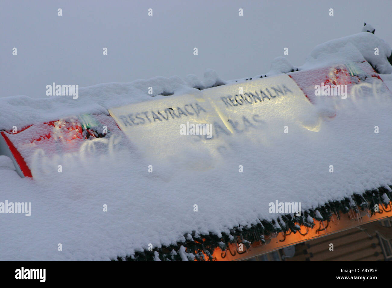 Zakopane Poland restaraunt sign Stock Photo - Alamy