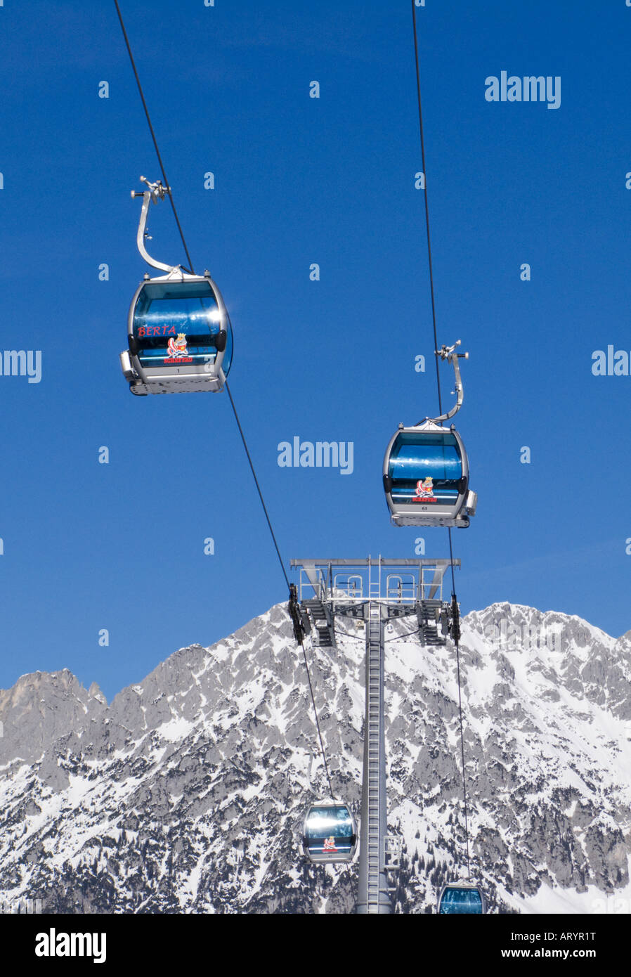 Gondola at Scheffau ski resort, Tyrol, Austria Stock Photo - Alamy