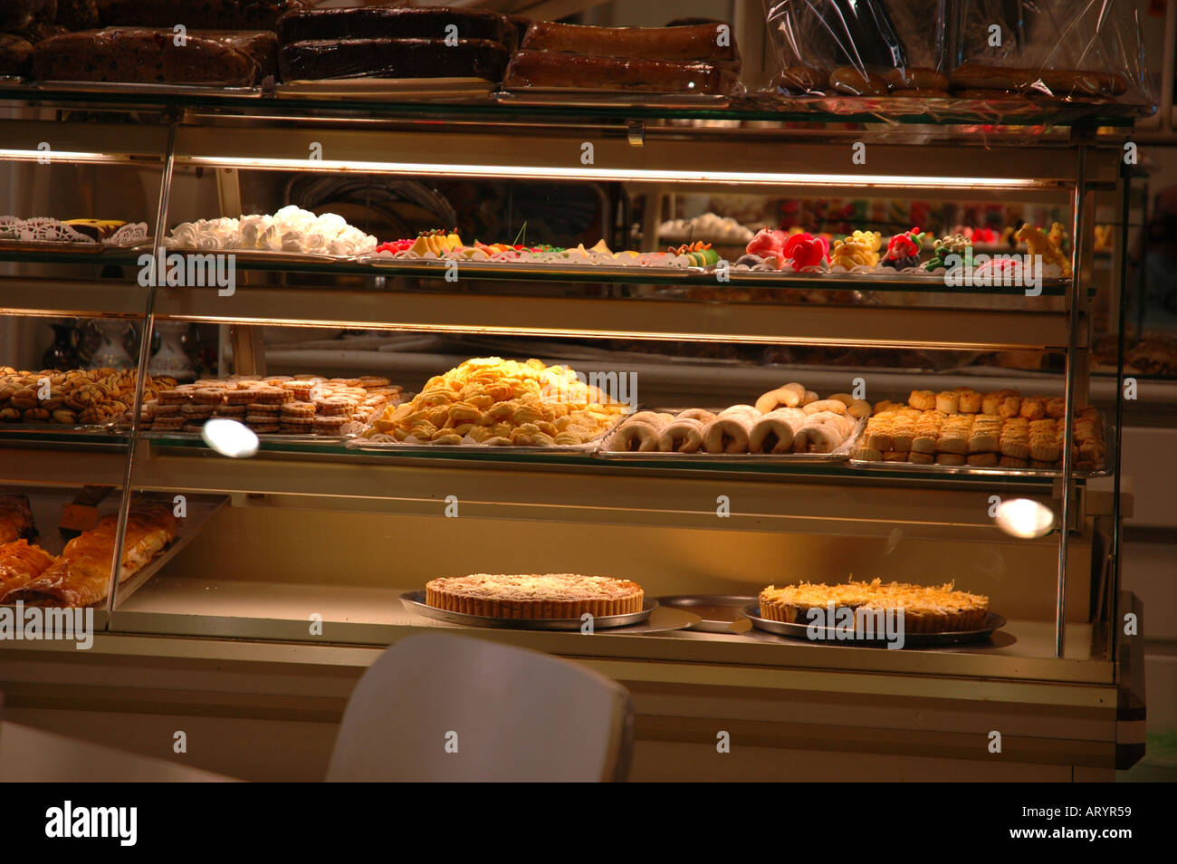 A display of Cream Cakes Stock Photo - Alamy