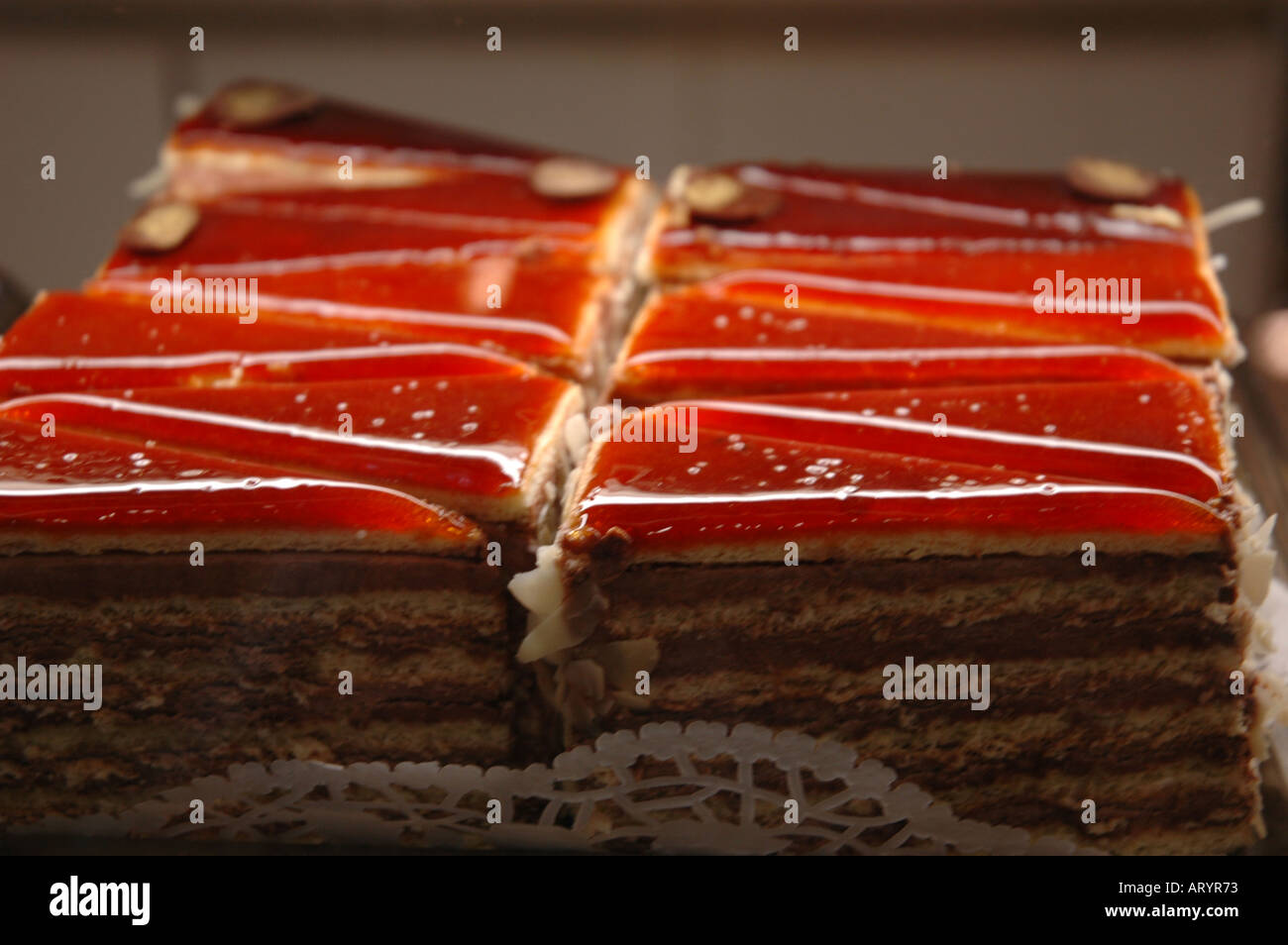 A display of Cream Cakes Stock Photo - Alamy