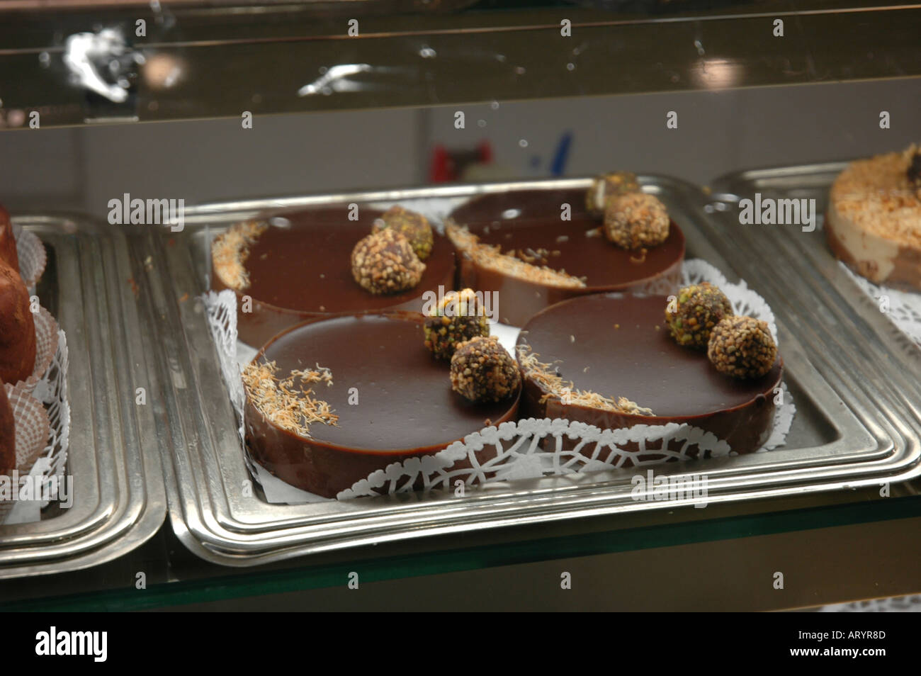 A display of Cream Cakes Stock Photo - Alamy