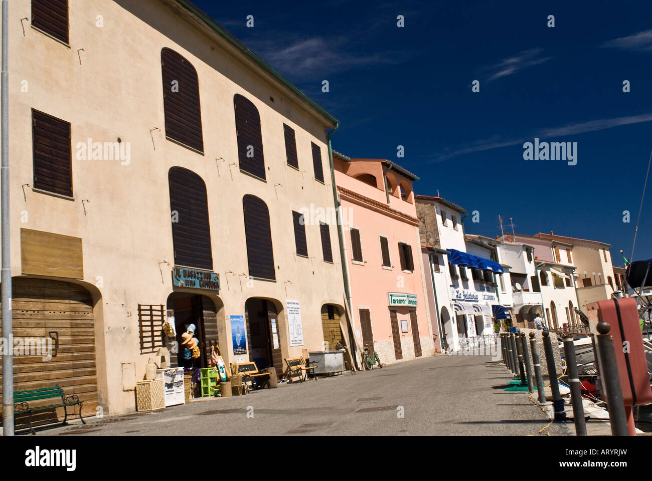 Capraia Island harbour, Tuscany, Italy Stock Photo - Alamy