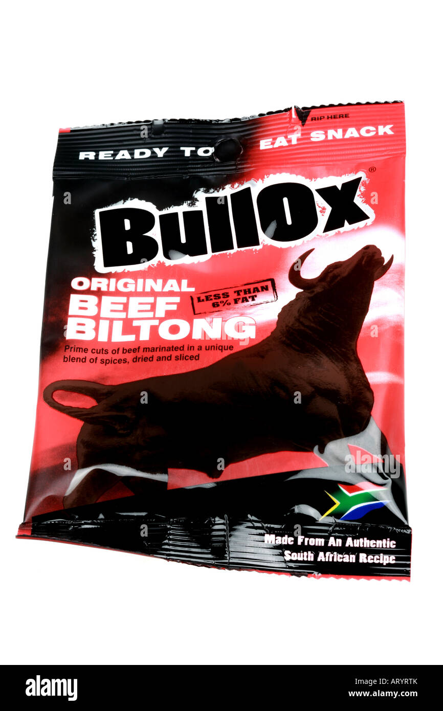 Packet of biltong Cut Out Stock Images & Pictures - Alamy