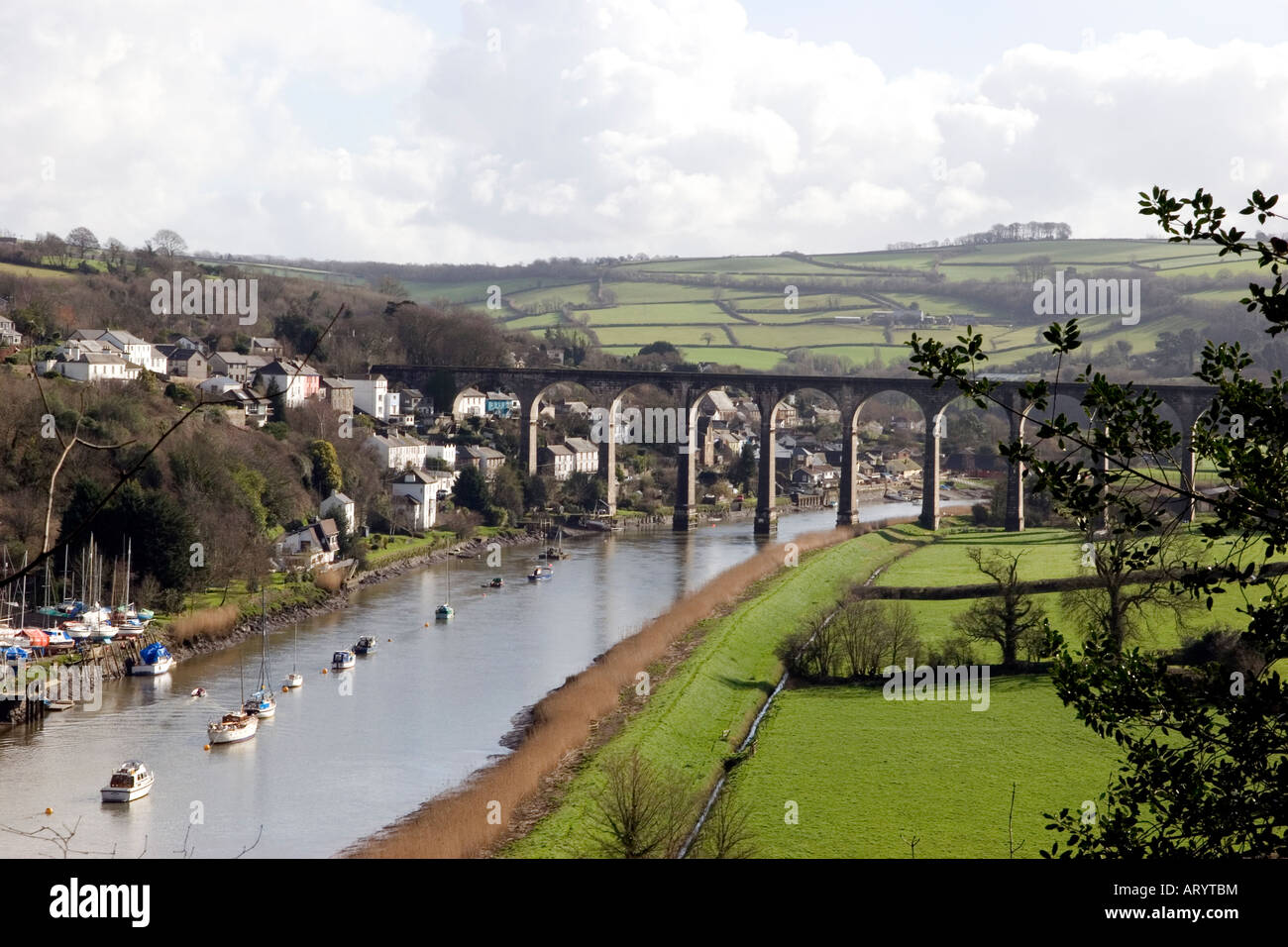 River Tamar & Viaduct, Calstock, Cornwall Stock Photo - Alamy