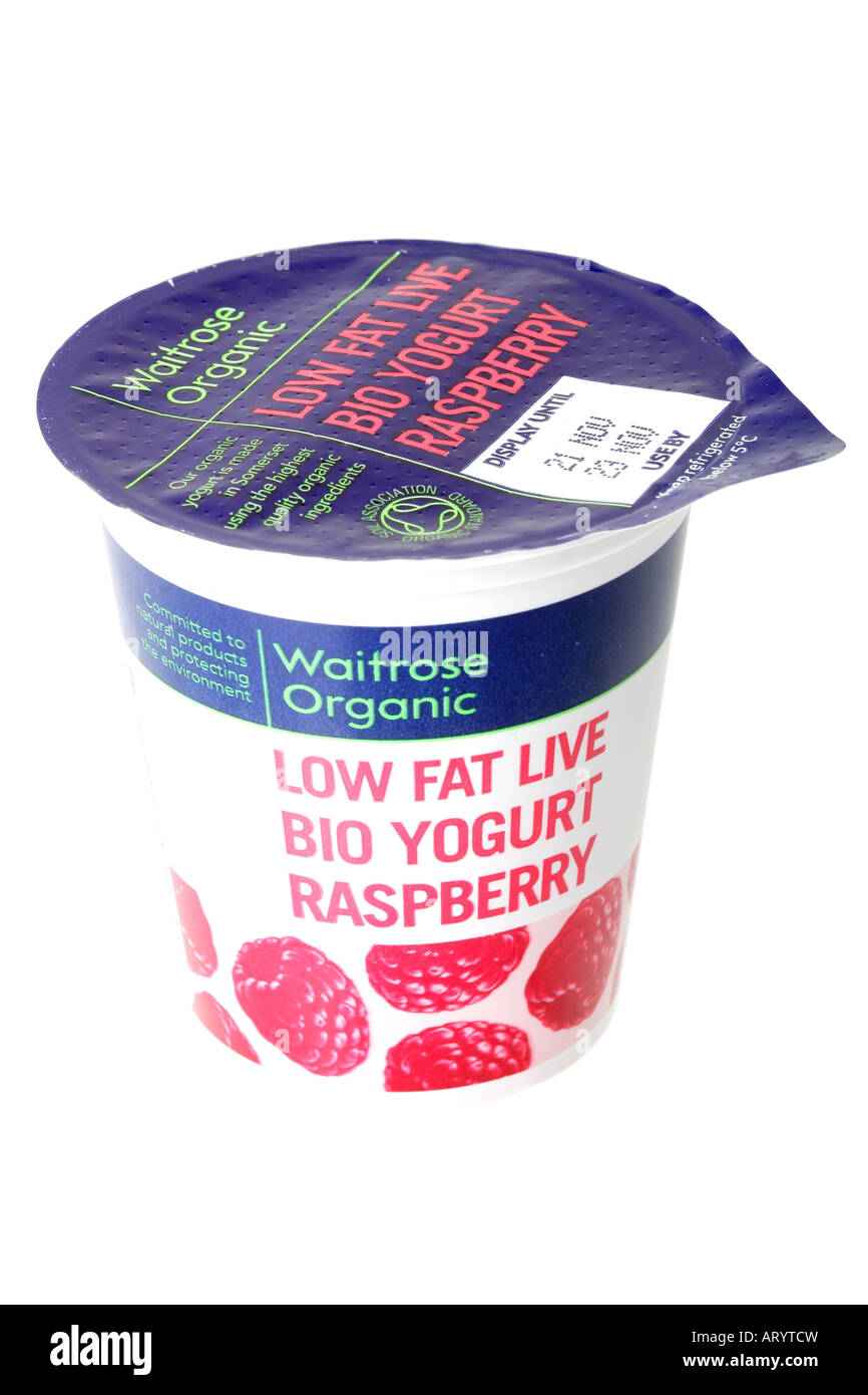 Low lo fat bio live yogurt yoghurt fruit waitrose hi-res stock ...