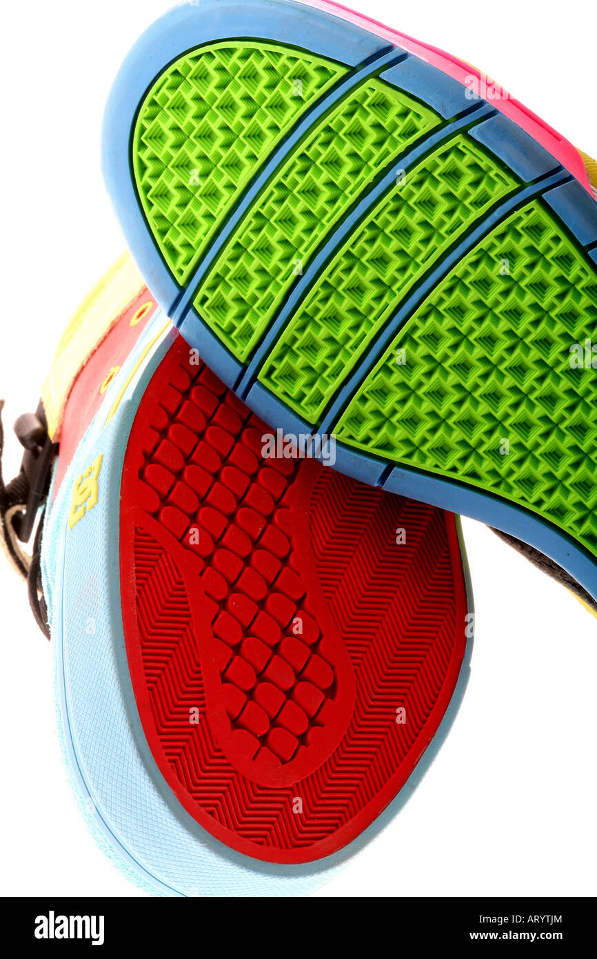 Multicoloured Fashionable Trainers Colourful Soles In high Fashion ...