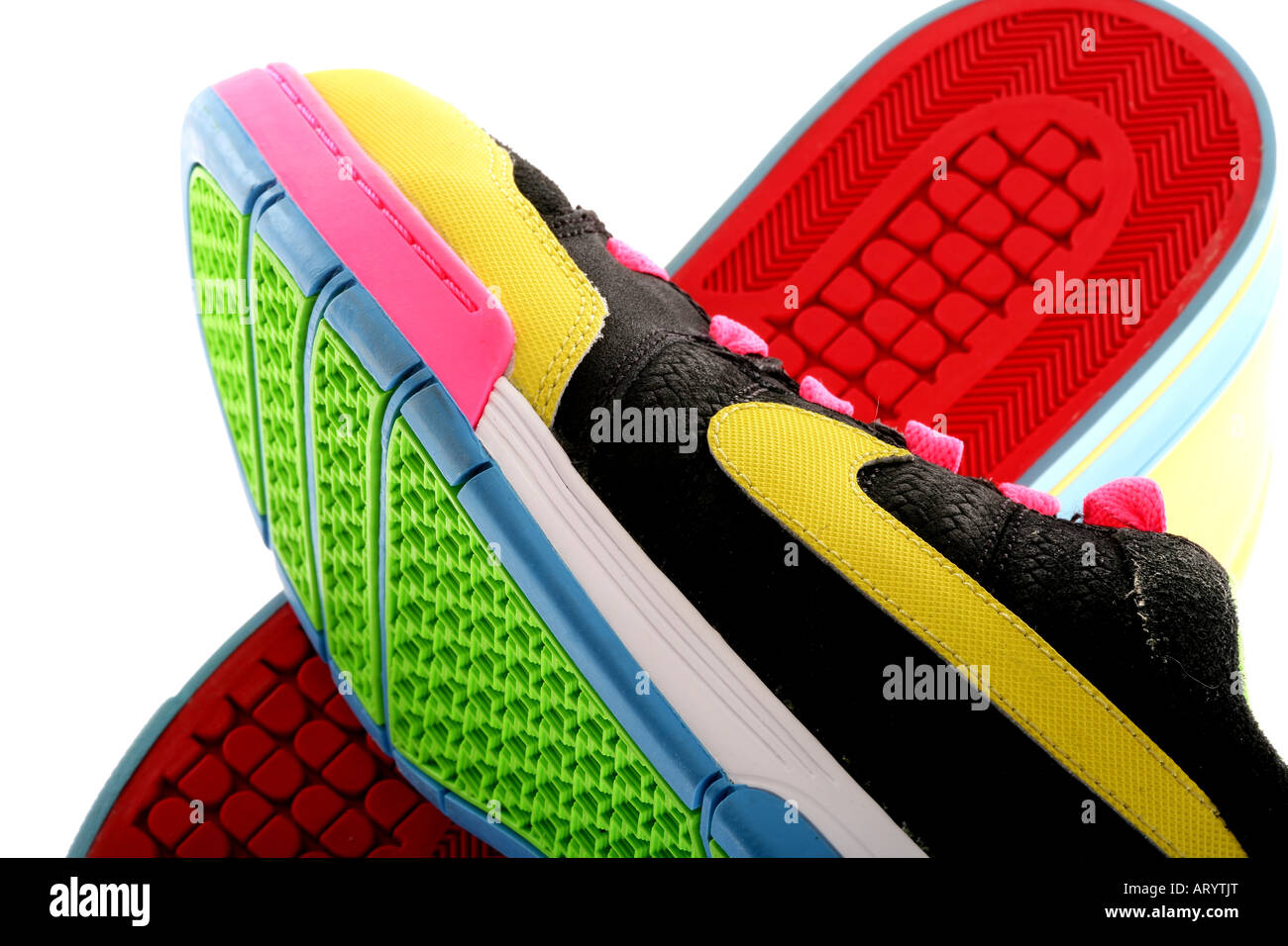 Multicoloured Fashionable Trainers Colourful Soles In high Fashion ...