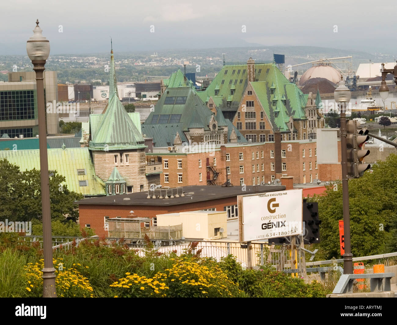 A view over Quebec City from the Fortifications de Quebec, Canada Stock ...