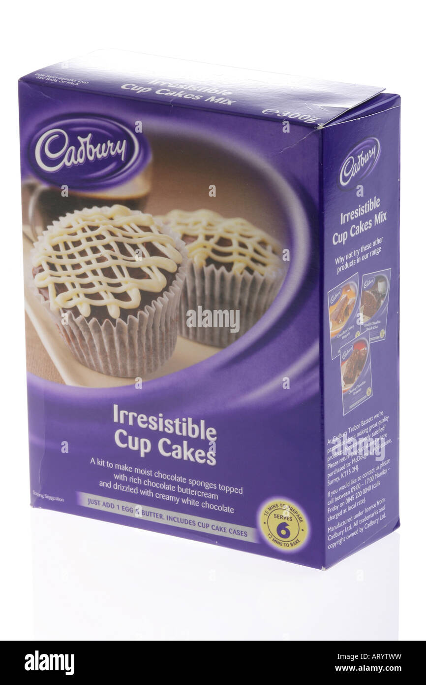 Cup cakes kit pack packet box chocolate dessert cadburys hi-res stock ...