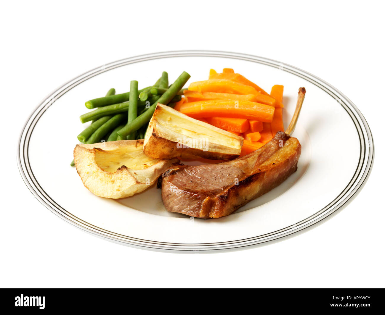 Lamb Chop with Vegetables Stock Photo - Alamy