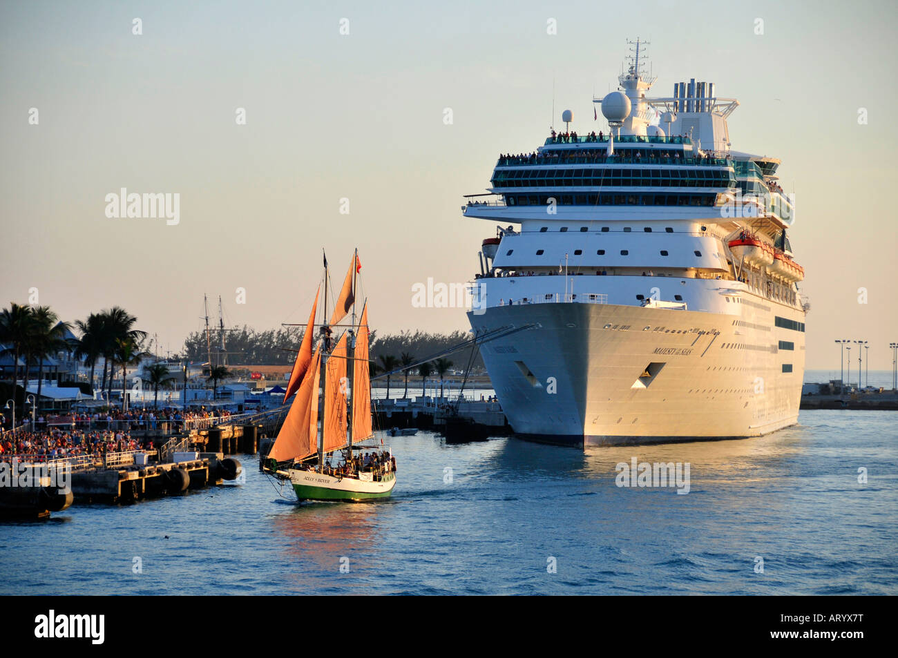 Key West Florida Cruise Ships in the harbor Stock Photo - Alamy