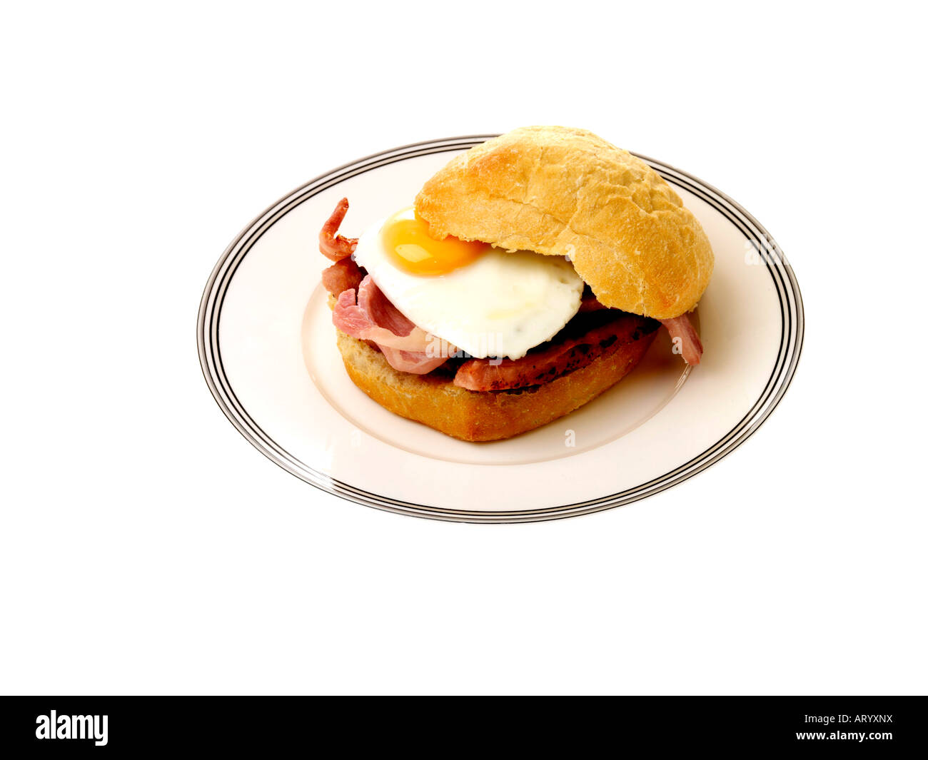 Bacon, Egg and Sausage Bap Stock Photo - Alamy