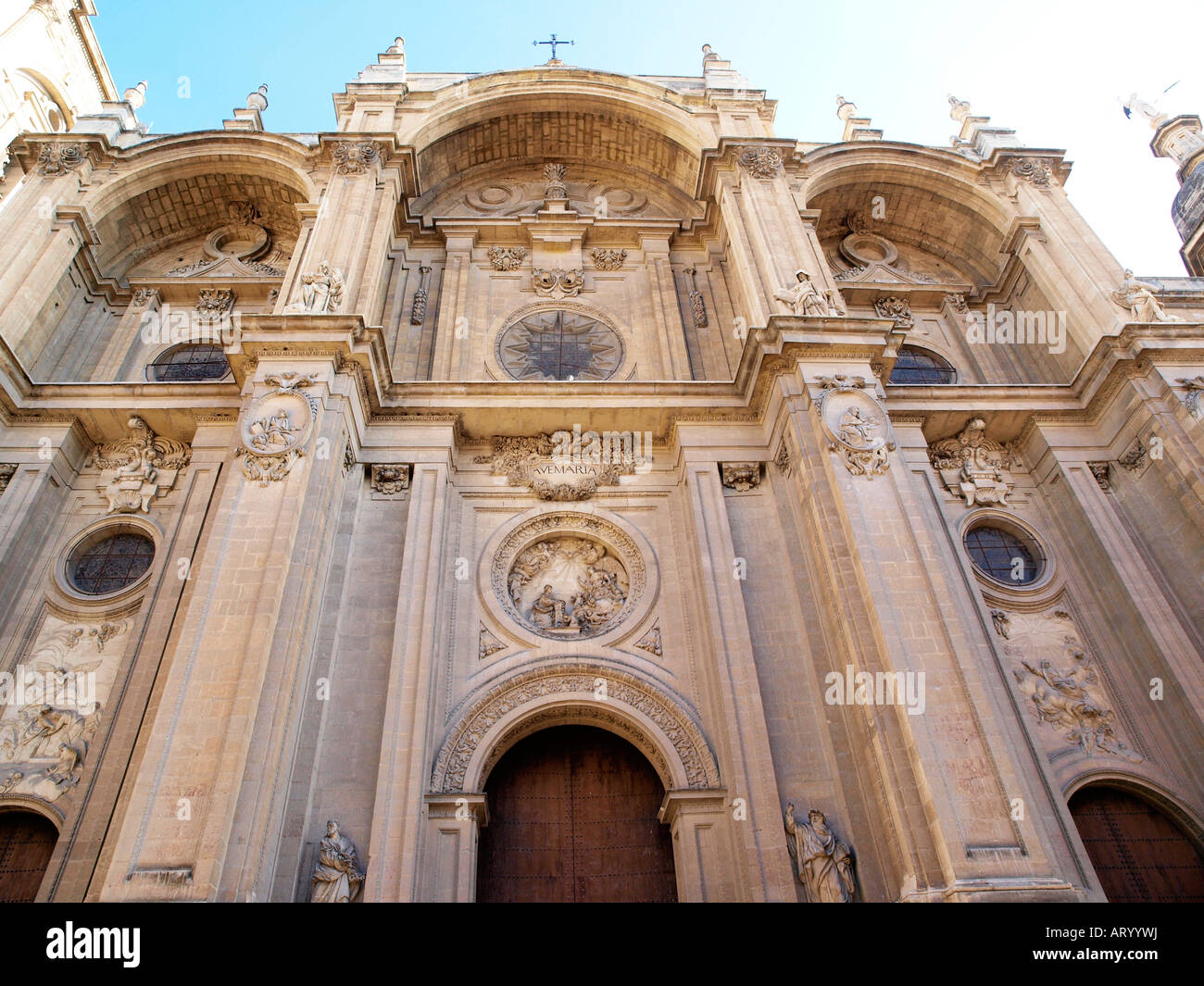 Granada Cathedral (Cathedral of the Annunciation) with its Baroque main ...
