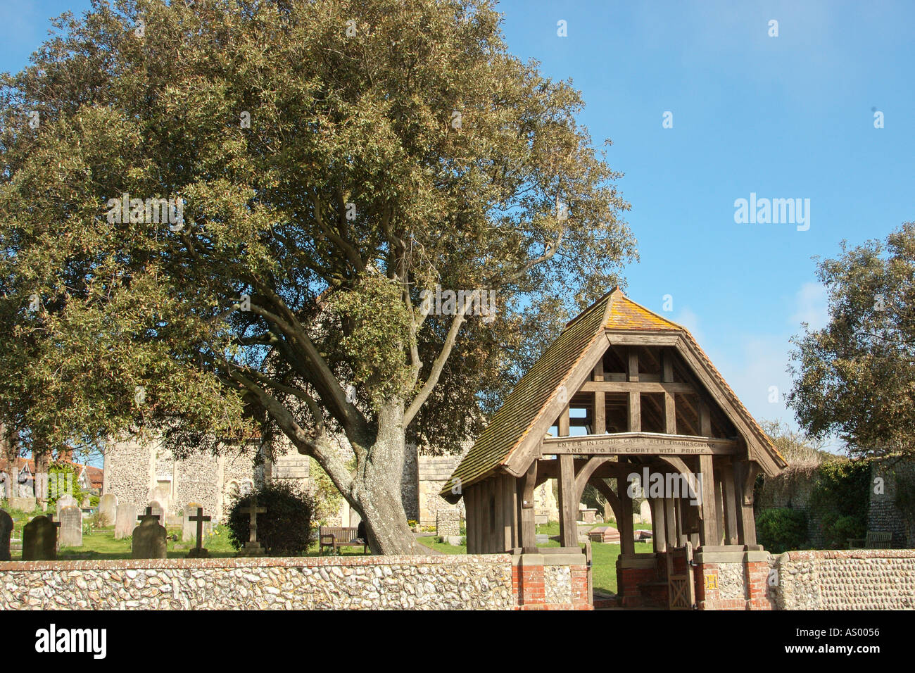 English country village life church with lych gate Stock Photo - Alamy
