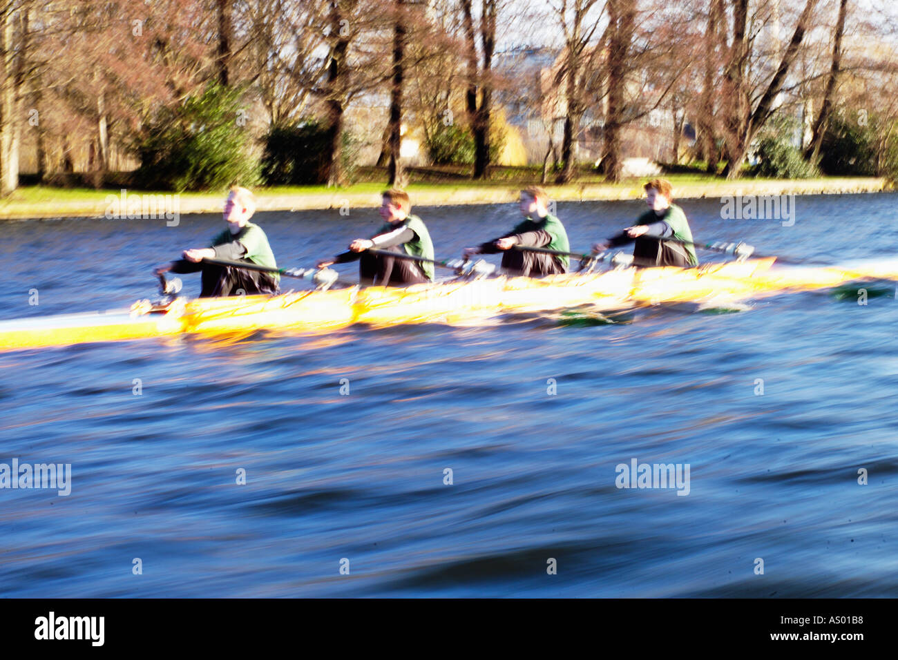 a four man rowing boat Stock Photo - Alamy