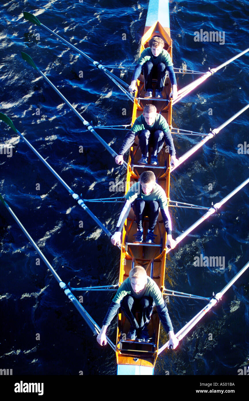 a four man rowing boat Stock Photo - Alamy
