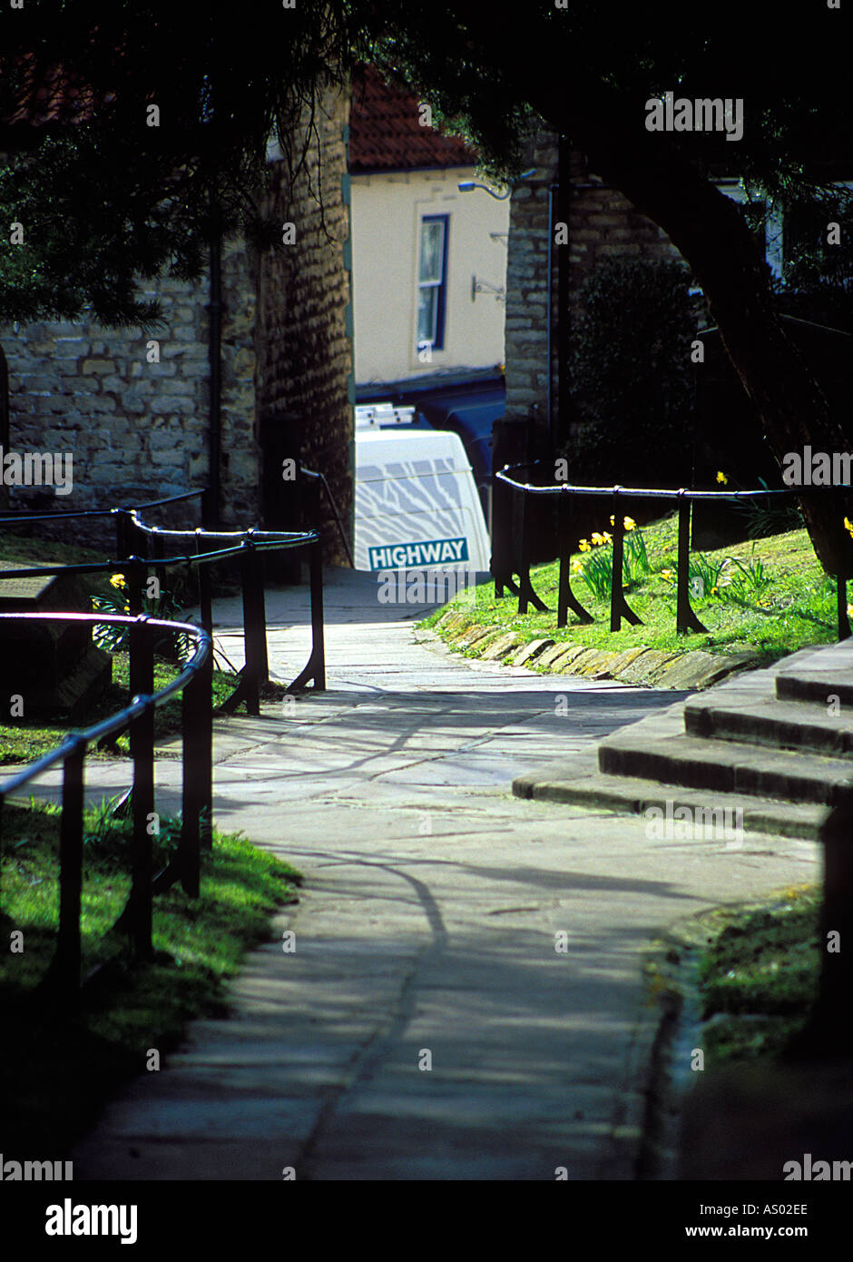 Pathway leading through to an opening Stock Photo - Alamy
