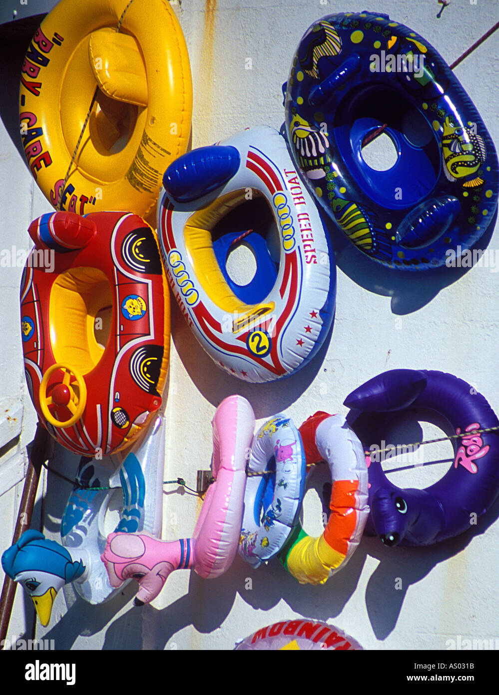 Inflatables at the seaside Stock Photo - Alamy