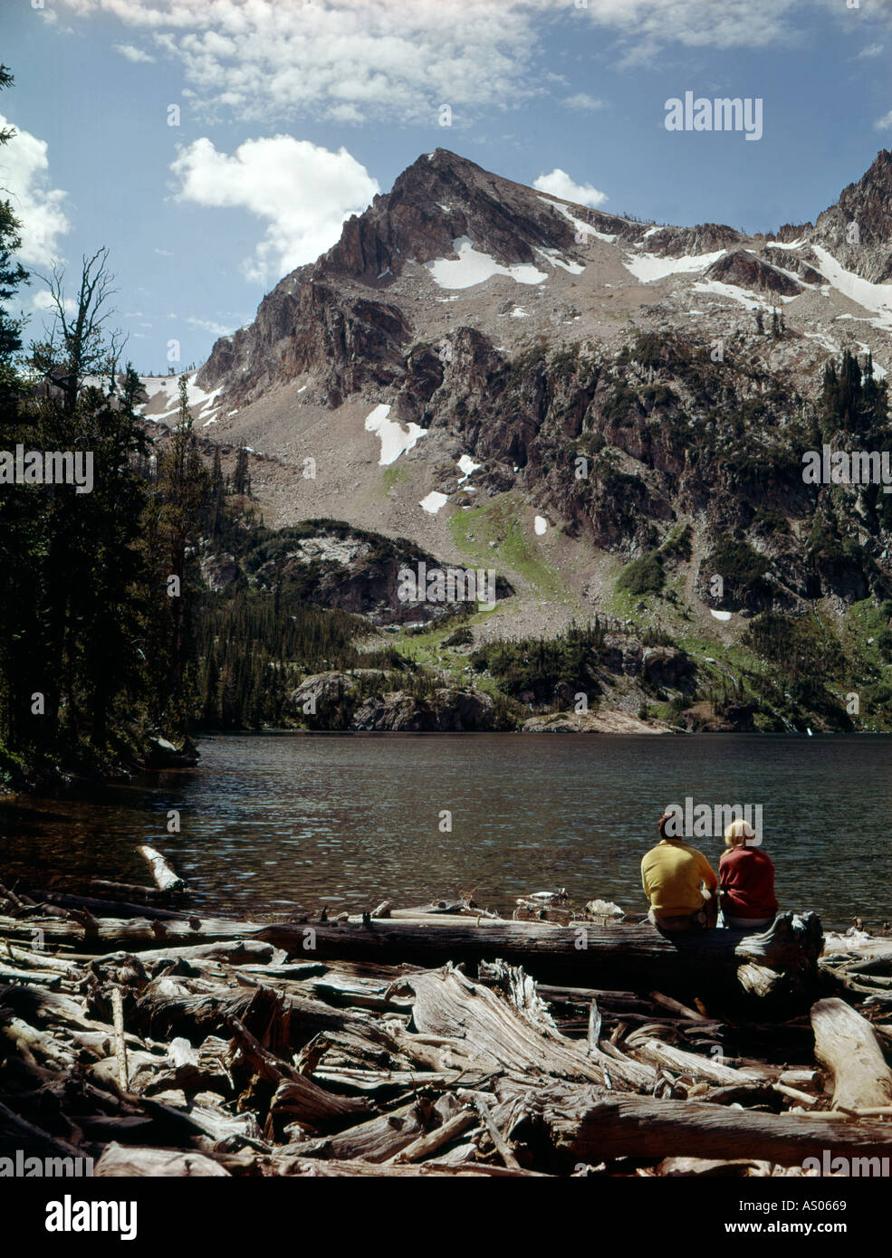 Sawtooth National Recreation Area in Idaho with Alpine Lake nestled ...