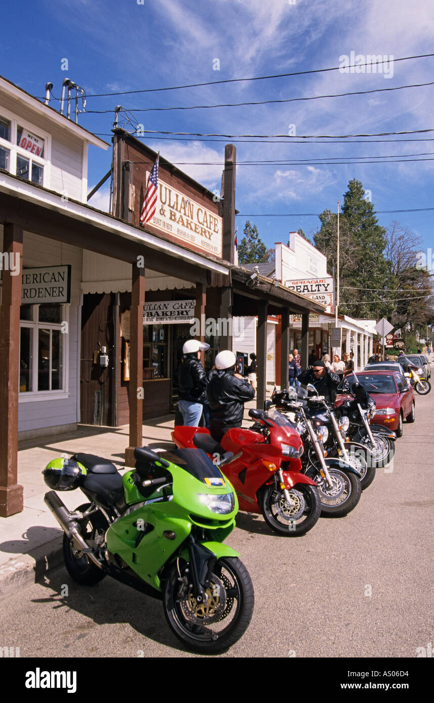 California Julian Main Street store fronts motorcycles Stock Photo - Alamy