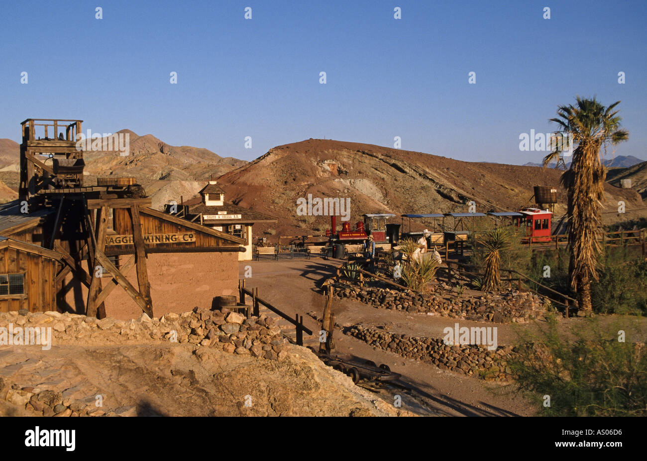 California Mojave Desert Calico Ghost Town Maggie Mine Railroad Stock ...