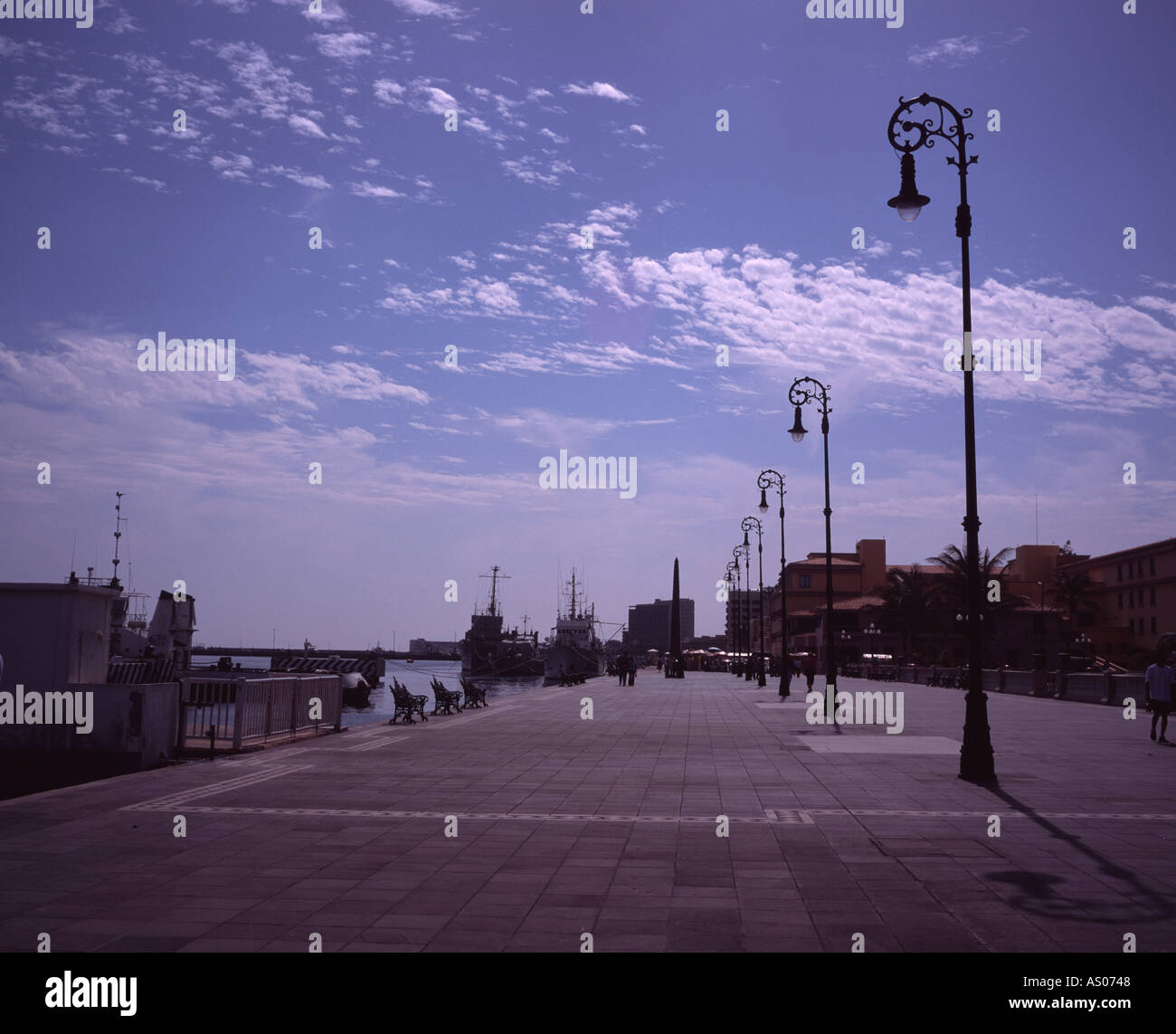 Lamp posts along the waterfront Veracruz Mexico Stock Photo - Alamy