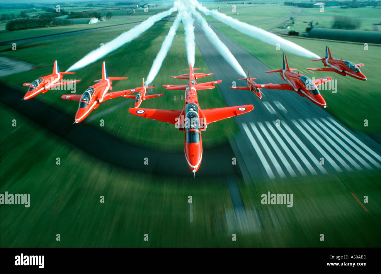 Red Arrows aerobatic team Stock Photo - Alamy