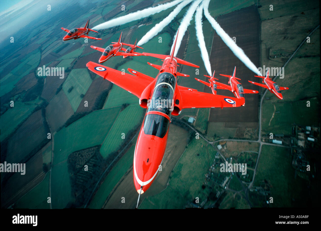 Red Arrows aerobatic team Stock Photo - Alamy