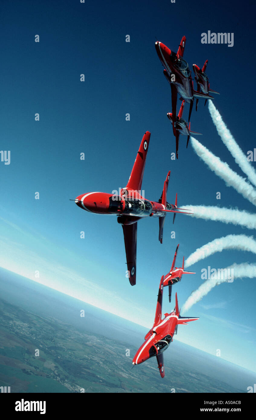 Red Arrows aerobatic team Stock Photo - Alamy